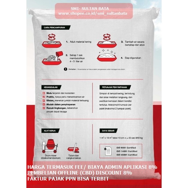 Jual BETON INSTAN BETON INSTANT PACKING KARUNG @50KG WILAYAH KIRIM JABODETABEK + KARAWANG ...