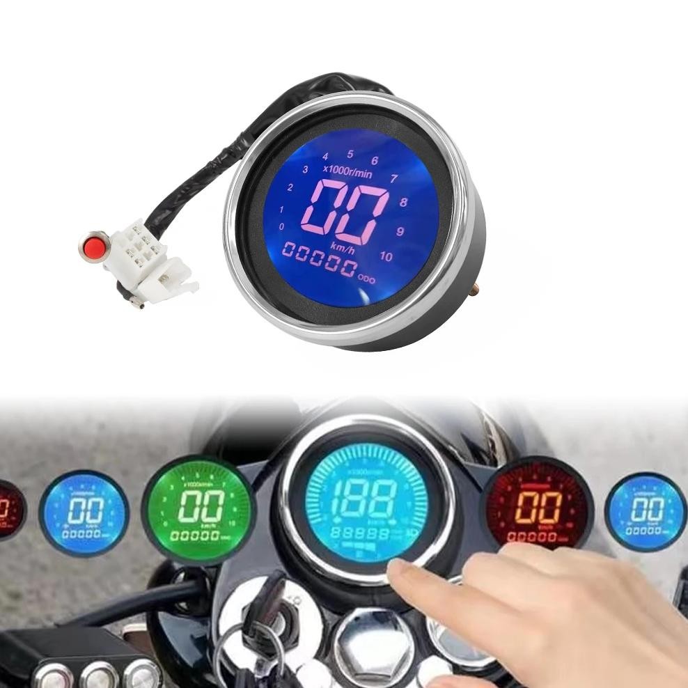 Jual Universal Motorcycle Digital Speedometer Retro Lcd Odometer Gauge ...