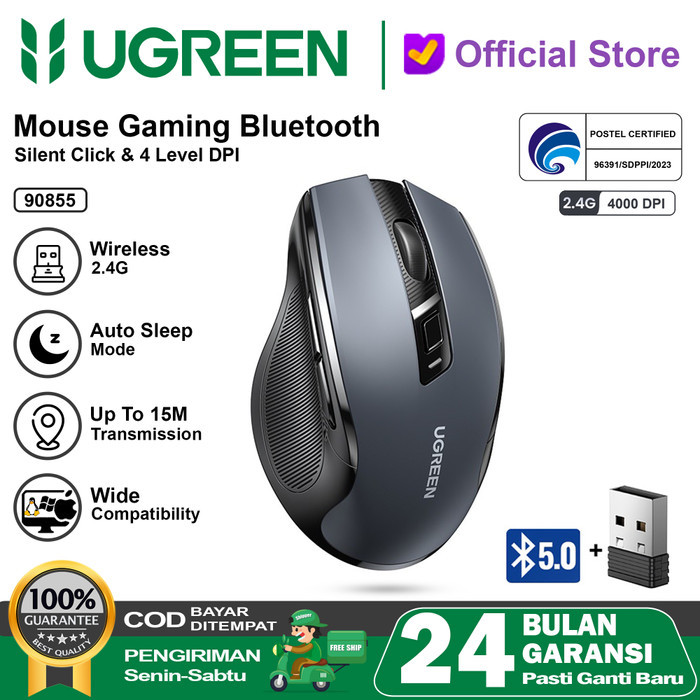 Jual UGREEN Mouse Gaming Wireless Silent Click 4000 DPI 2.4G 90545 ...