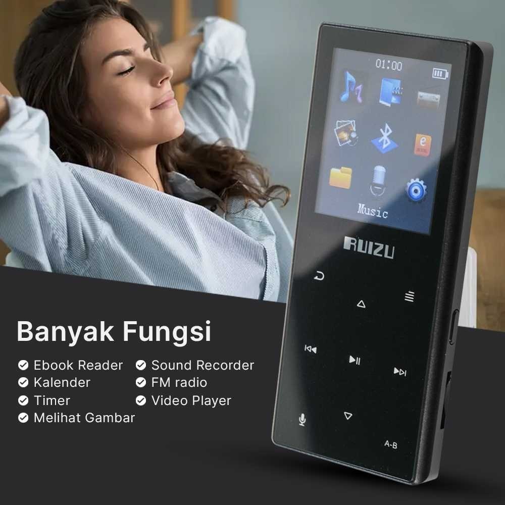 Jual RUIZU HiFi Digital Audio Player DAP MP3 Player Bluetooth 8GB - D29 ...