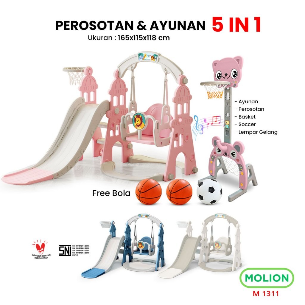 Jual Mainan SNI Prosotan Perosotan HDPE Ring Basket Seluncuran Swing ...