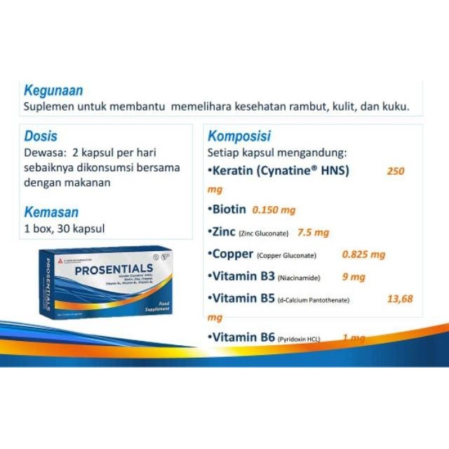 Jual Prosentials box @ 30 kapsul - membantu memelihara kesehatan kulit ...