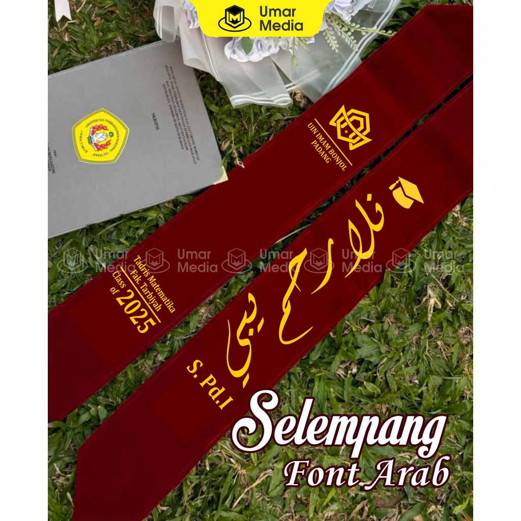 Jual Selempang Wisuda Font Arab Sash Graduation Slempang Leher Custom ...