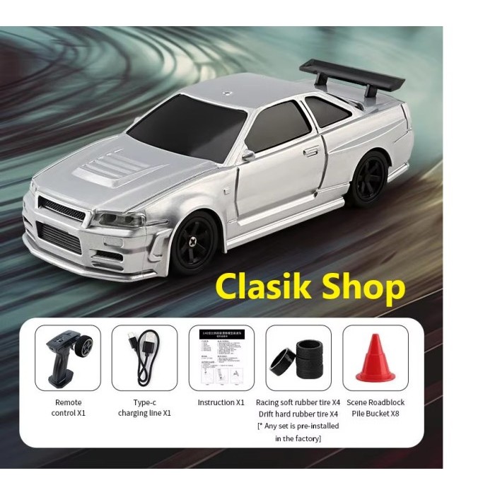Jual Sale 2.4G Rc Drift Car 1/43 Nissan Skyline R34 4Wd Remote Control ...