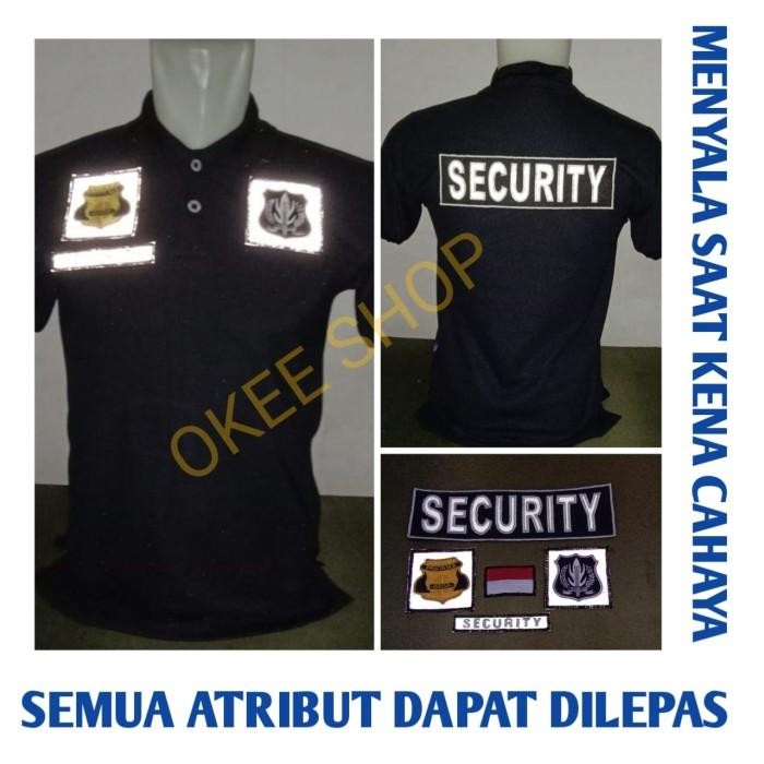 Jual Baju Kaos Security Logo Putih Emblem Full Bordir New 100 % ...