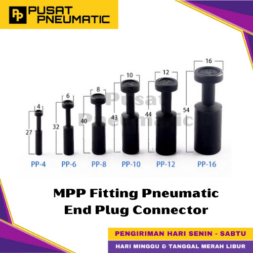 Jual MPP 6 Fitting End Plug Connector Tubing Slip Lock Socket Fitting ...
