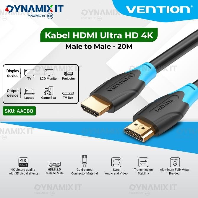 Jual HARGA DISC - Kabel HDMI Vention AACBQ HDMI Cable Male to Male - AAC Series - 20 meter ...
