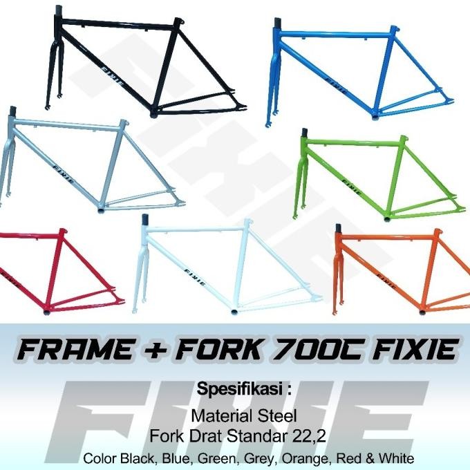 Jual Frame + fork fixie Steel 700c ukuran 49 model classic | Shopee ...