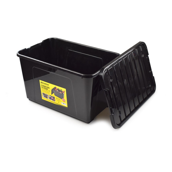 Jual Container Plastik Storage Box 52 Liter Hitam Krisbow | Shopee ...