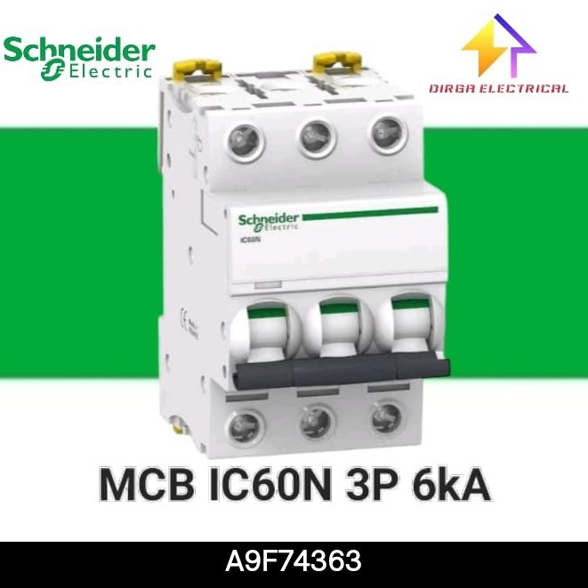Jual Gak Pakai Lama Mcb Ic60N 63A A9F74363 3P 6Ka C63 3Phase 6000A Schneider Original | Shopee ...