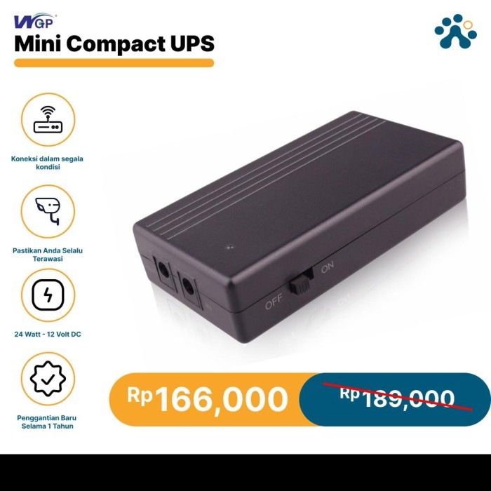 Jual WGP UPS1202A Mini DC UPS Travel Adaptor Untuk Backup CCTV Modem ...