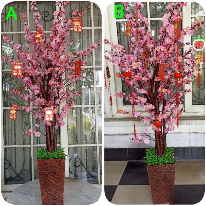 Jual Pohon imlek angpao meihua mehwa 145 cm besar tinggi hiasan sincia ...