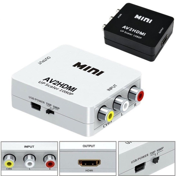 Jual Mini converter input Analog AV RCA ke output to Digital HDMI ...
