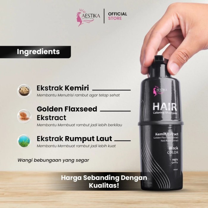 Jual Sale Terlaris Aestika Hair Coloring Shampoo - Shampo Penghitam ...