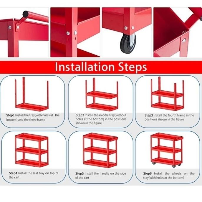 Jual Rak Bengkel Organizer Peralatan Montir Stainless Anti Karat Roda ...