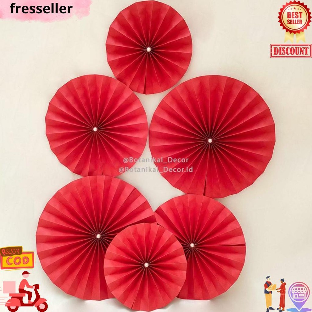 Jual Paper Fans Pearl Blossom Fu Imlek Chinese Hias Dekorasi Cny Bunga ...