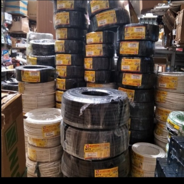 Jual KABEL NYY 3X6 mm 3 x 6mm TUNGGAL KAWAT HITAM SUPREME 50M / 100 M ...