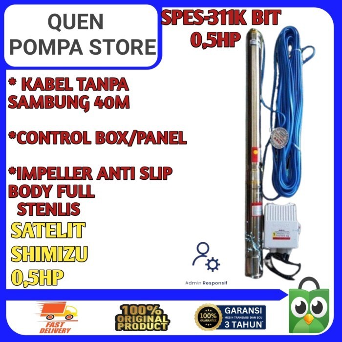Jual Pompa Air Satelit Atau Pompa Celup, Pompa Air Sumur Dalam Shimizu Spes-311K Bit 0,5Hp Uk ...