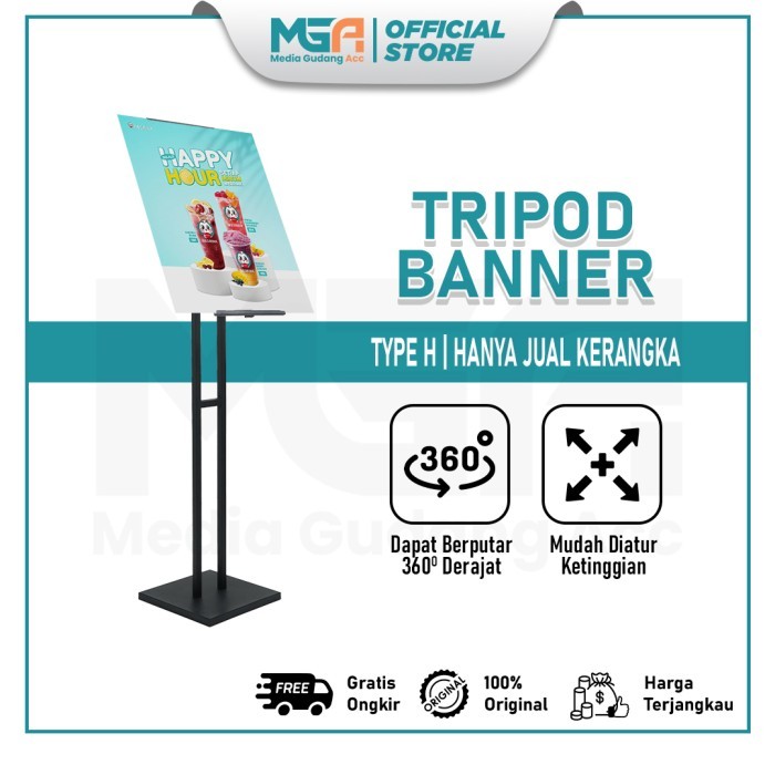 Jual HARGA DISC - TRIPOD BANNER TYPE H / STAND DISPLAY BANNER / PAPAN ...