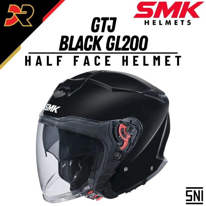 Jual Helm Smk Gtj Black Gl200 Helm Motor Half Face Sni Zei_Sei | Shopee ...