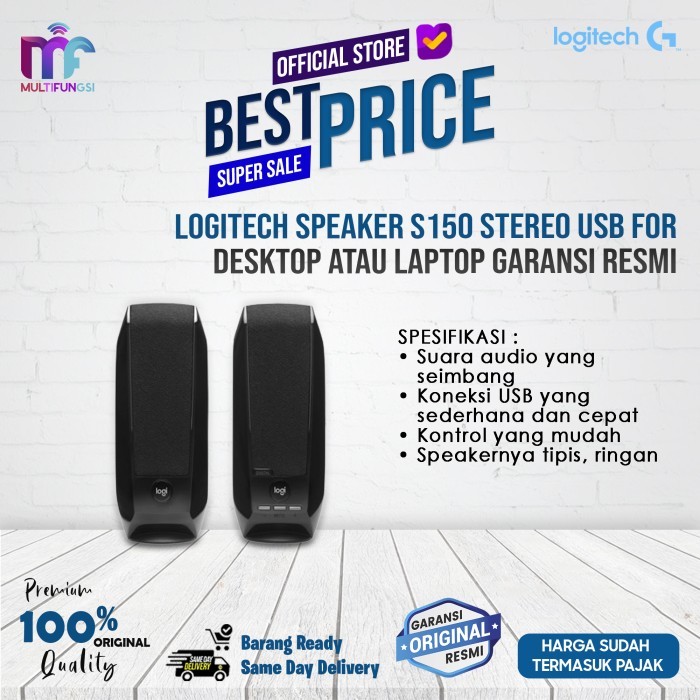 Jual Logitech Speaker S150 Stereo USB For Desktop atau Laptop Garansi ...