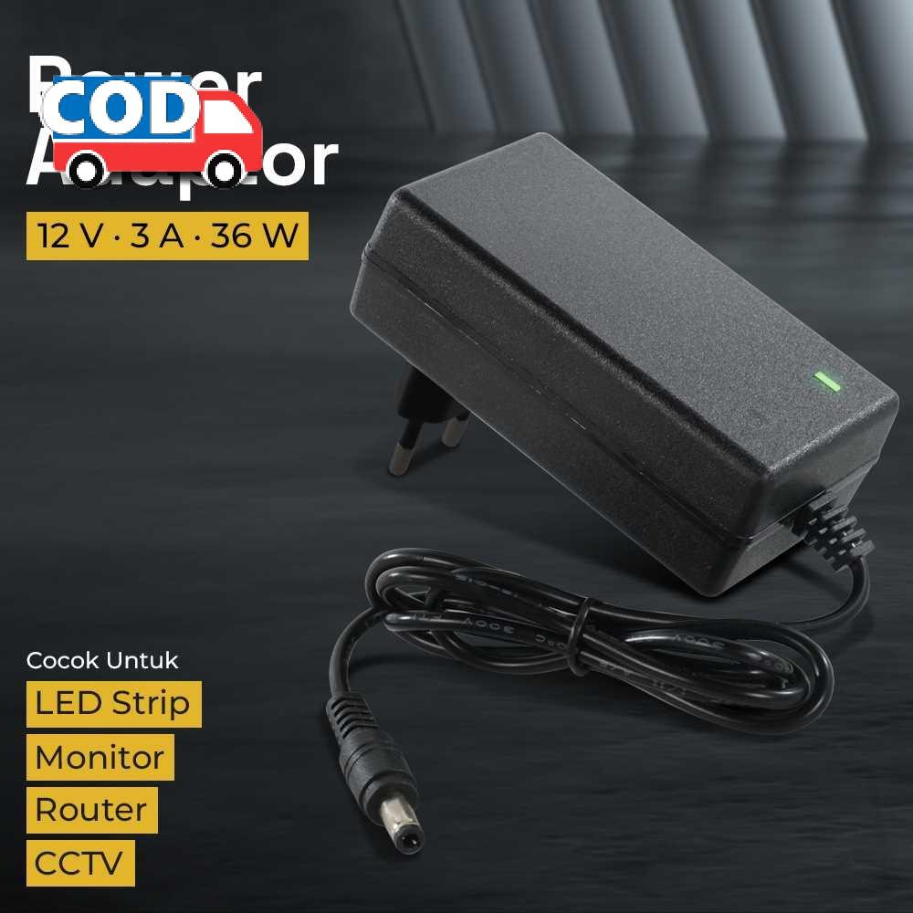 Jual Adaptor DC 12V 3A 36W LED Strip Monitor Converter Power Supply ...