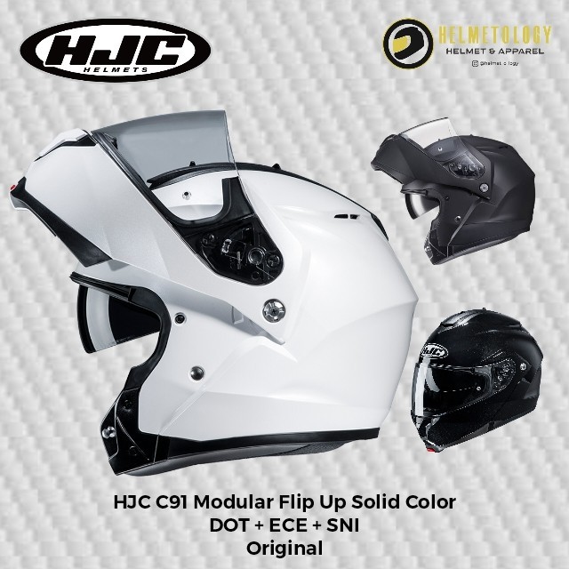 Jual HJC C91 Helm Modular Flip Up Solid Color SNI DOT Original | Shopee Indonesia