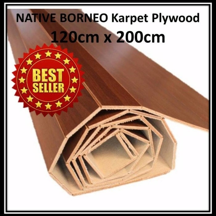 Jual KARPET PLYWOOD/PLYWOOD CARPET, TIKAR KAYU (COKLAT TUA) 120CM X ...