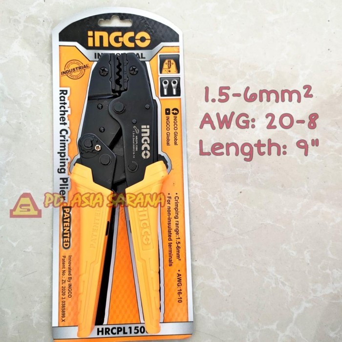 Jual Langsung Checkout!!! Tang Press Skun Kabel 9" Inch INGCO HRCPL1506 ...