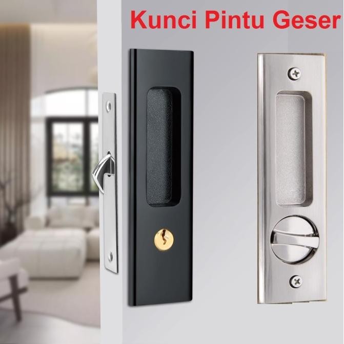 Jual KUNCI PINTU SLIDING GESER SET HANDLE PADUAN SENG INVISIBLE DOOR ...