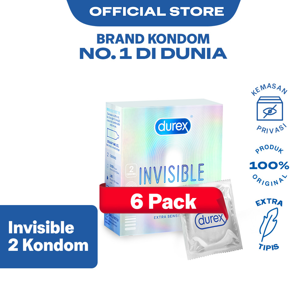 Jual Durex Invisible Kondom Super Tipis Kondom Aman Pria 2s (6 pcs ...