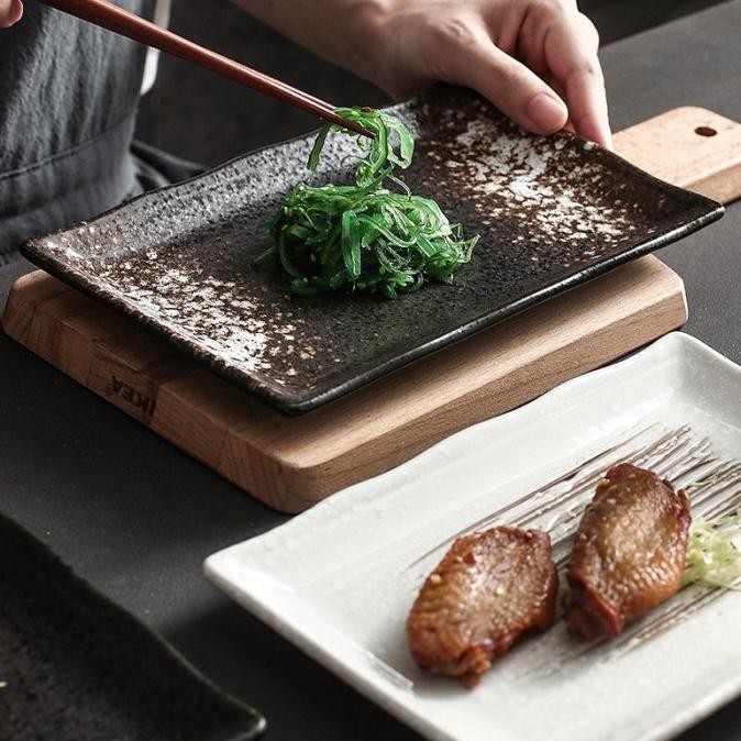 Jual BLACK Series - Japanese Rectangle Sushi Plate / Piring Panjang ...