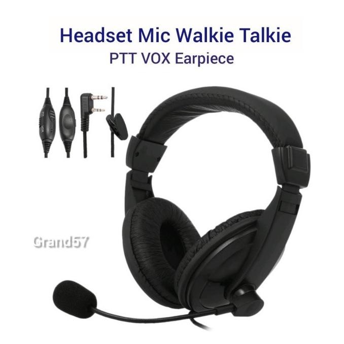 Jual Terlaris Headset Mic Walkie Talkie PTT VOX Ear piece 2 Pin K Plug ...