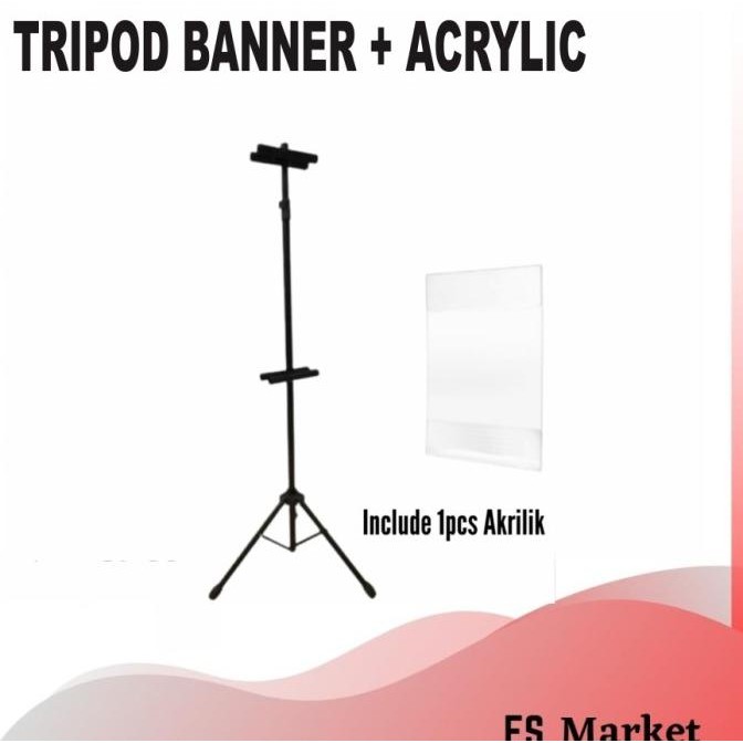 Jual || PROMO ~`~ tiang promosi 2 sisi / tripod banner / standing ...