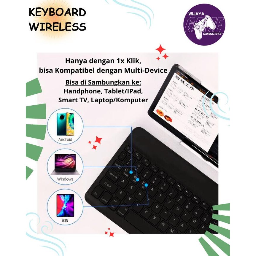 Jual Produk Baru!! Keyboard Set Wireless Bluetooth NonTouchpad Untuk ...