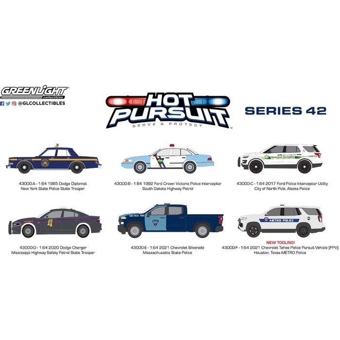 Jual 43000 Greenlight Hot Pursuit Series 42 1985 Dodge - 1992 Ford ...
