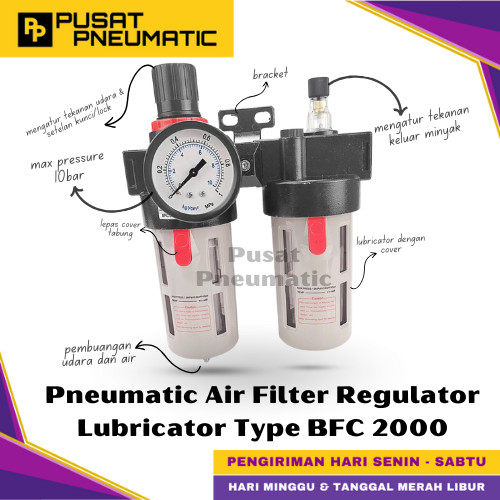 Jual BFC 2000 Pneumatic Air Pressure Relief Control Filter Regulator ...