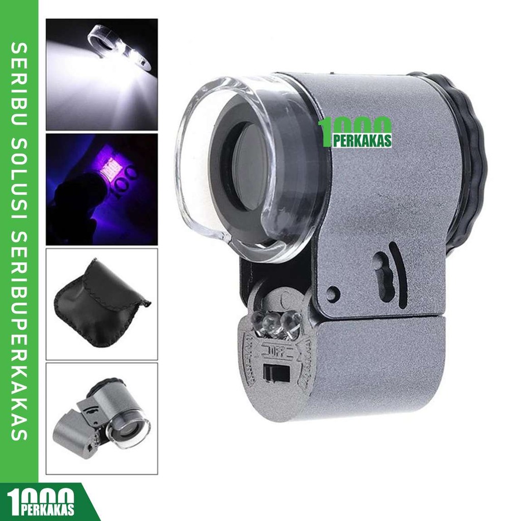Jual 1P Saku Mikroskop Mini LED UV 50x AG84 / Microscope Pocket Lab ...