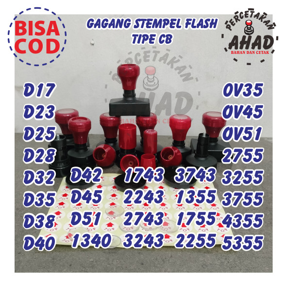 Jual Gagang Stempel Flash / Warna / Otomatis Ukuran Bulat Kotak Oval D40 OV45 2255 2755 D42 dll ...