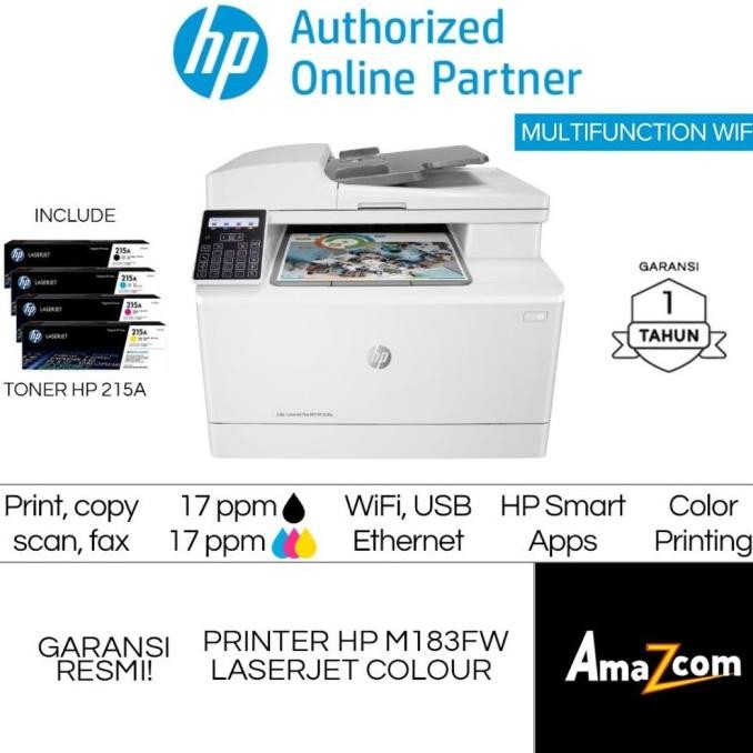 Jual Printer HP Color LaserJet Pro MFP M183fw | 183FW Garansi Resmi HP ...