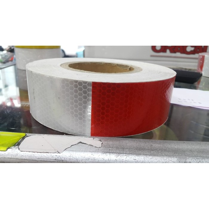 Jual Stiker/Sticker Reflective / Scotlight Merah Putih PVC (45 Meter ...