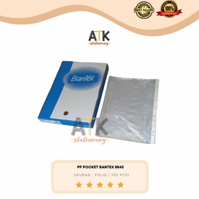 Jual Plastik PP Pocket File Folio Bantex 8843 F4 Isi 100 Lembar atk ...