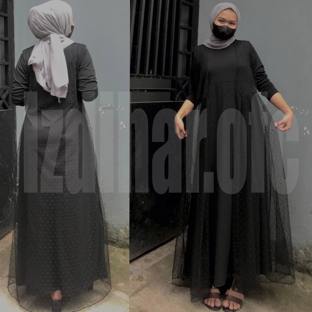 Jual Stok Terbatas Basicly Dot Outer Lace / Outer Brukat Tile Panjang ...