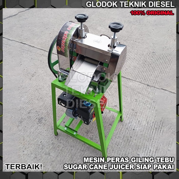 Jual Mesin Gilingan Peras Sari Tebu + Rangka + Engine Penggerak Bensin ...