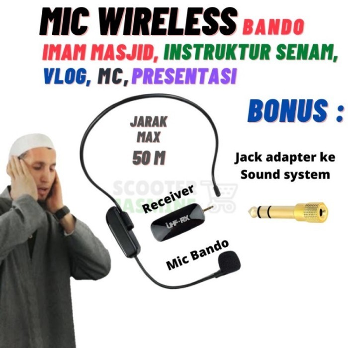 Jual MIKROFON MIC CLIP ON WIRELESS 2.4G PRESENTASI TUR IMAM MASJID MUSHOLLA | Shopee Indonesia