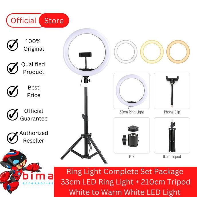Jual Led RIng Light 33cm Tripod besi 2.1m paket lengkap cocok Tiktokers ...