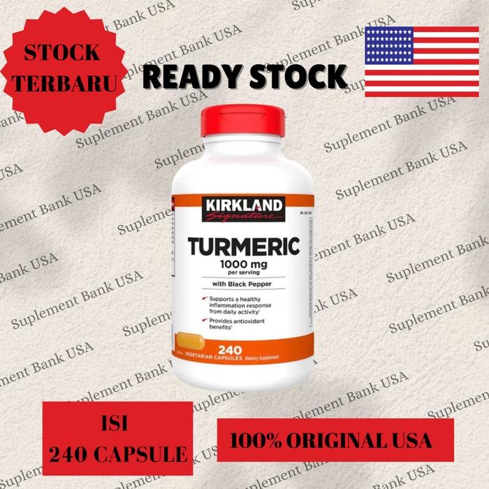 Jual Kirkland Signature Turmeric 1000mg 240 Vegetarian Capsules ...