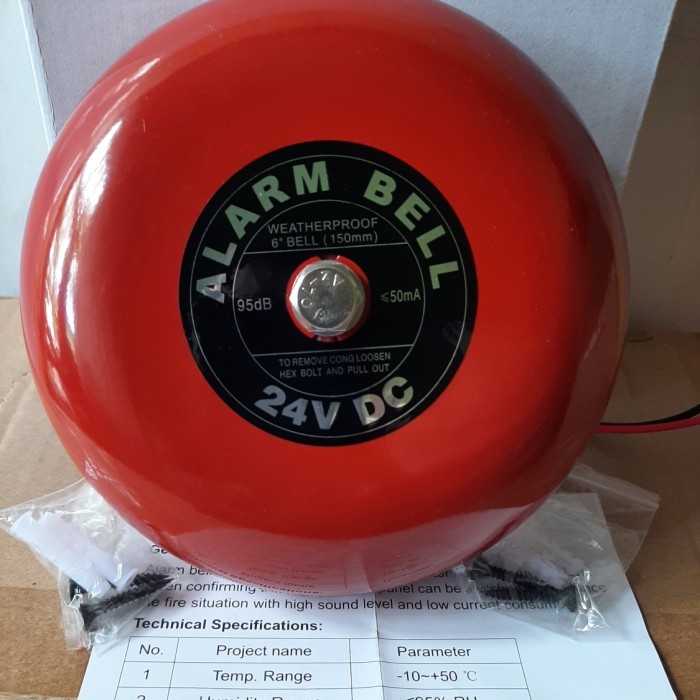 Jual Alarm Bell 24V Fire Alarm System Conventional 6 Inch Bkan Hooseki ...
