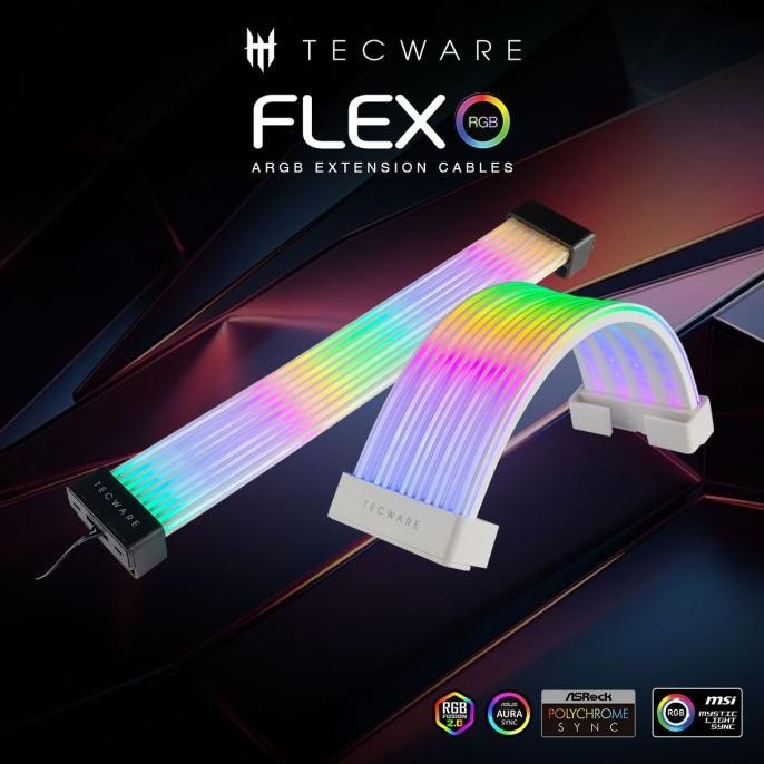 Jual Tecware Flex Rgb Psu Extention Cable 24Pin Atx & 8/16Pin Gpu Baru ...