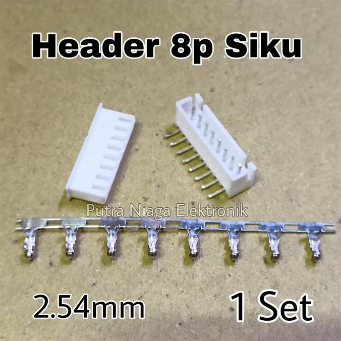 Jual Murah (1 Set) Konektor Header Siku 8 Pin 2.54mm JST XH 8p Male Female 8pin putr4n Segera ...
